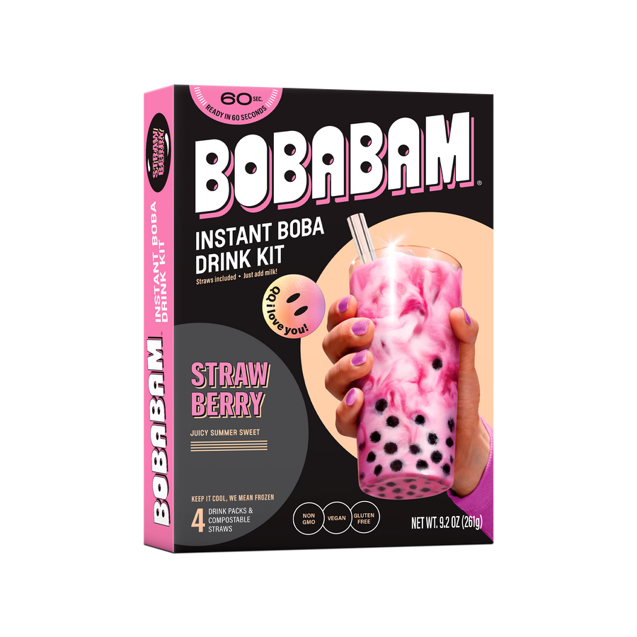 Strawberry Green Tea Boba – BOBABAM
