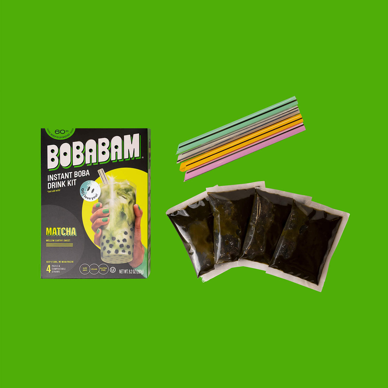 Matcha Instant Boba Drink Kit - BOBABAM