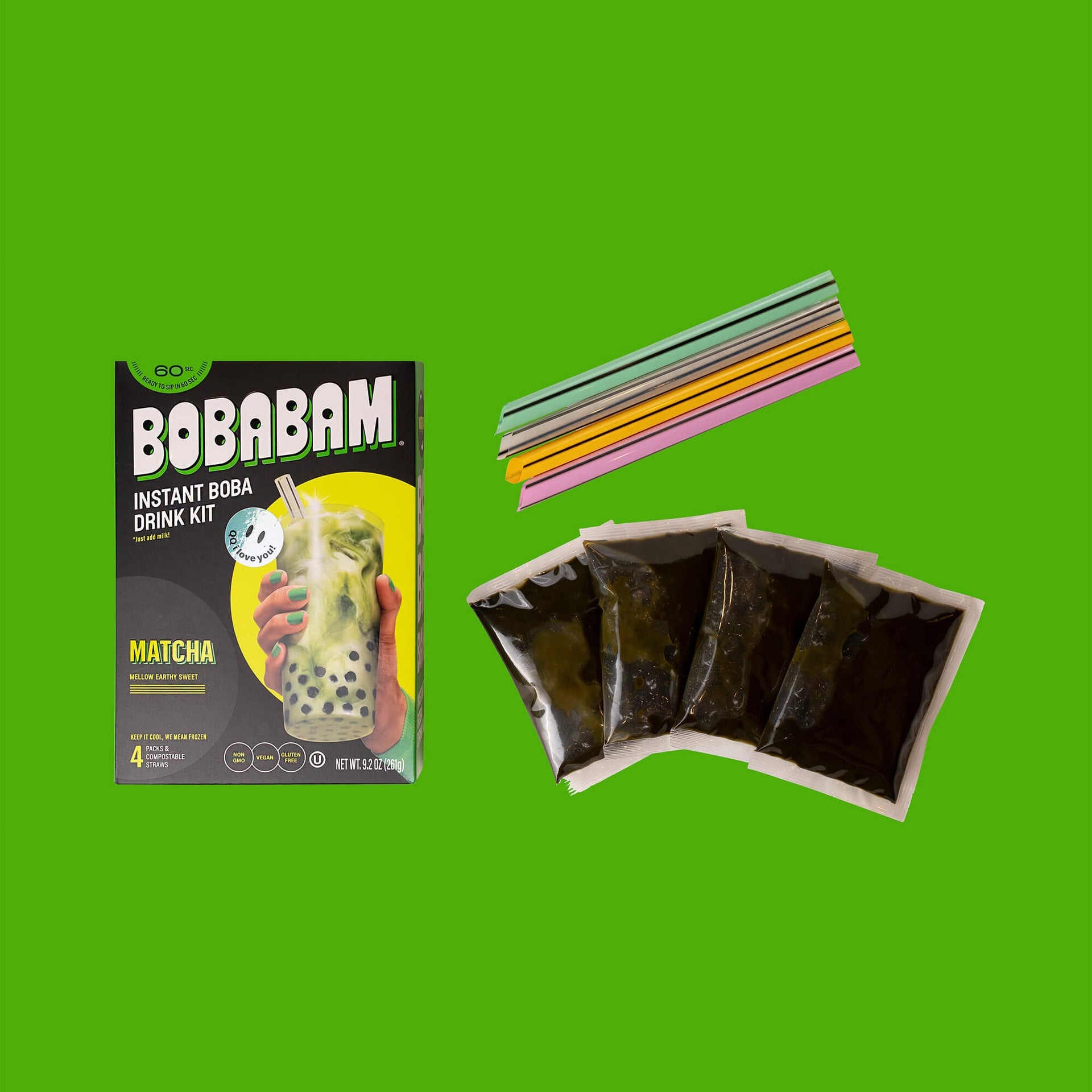 Matcha Instant Boba Drink Kit - BOBABAM