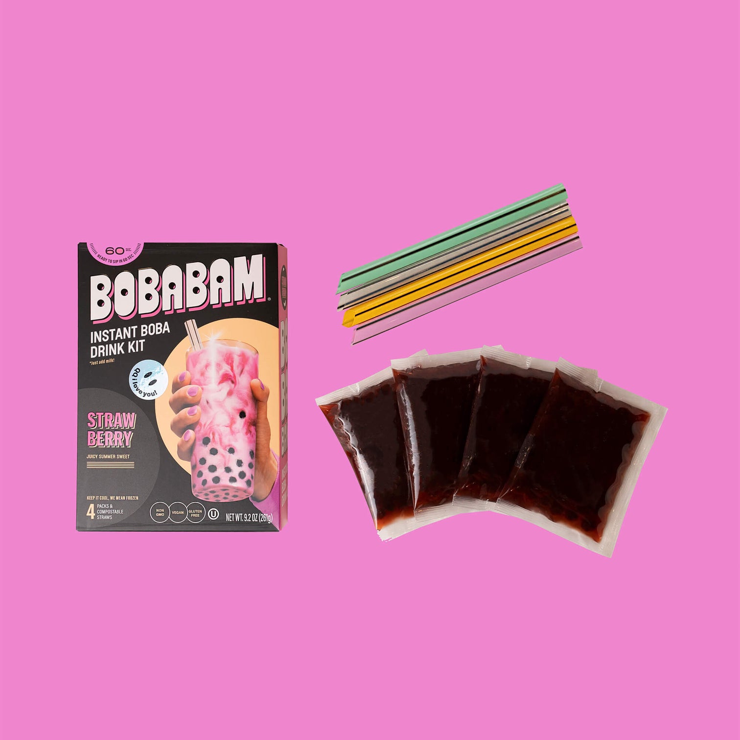 Strawberry Instant Boba Drink Kit – BOBABAM